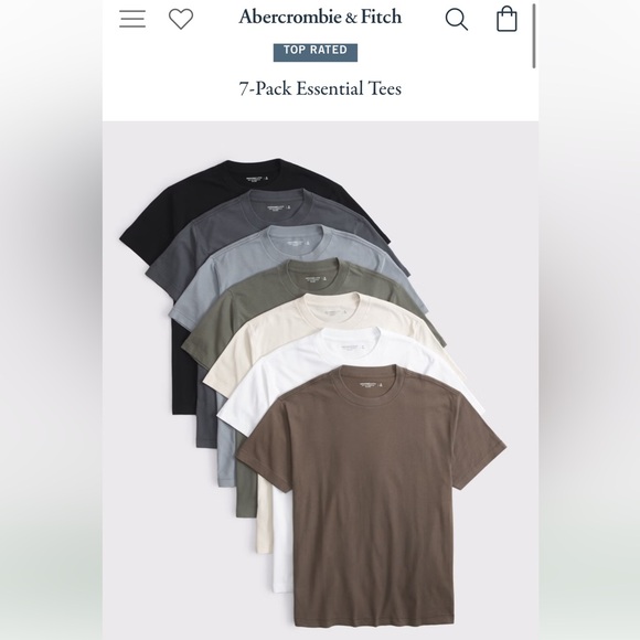 Abercrombie & Fitch | Shirts | Abercrombie Fitch 7pack Essential Tees | Poshmark
